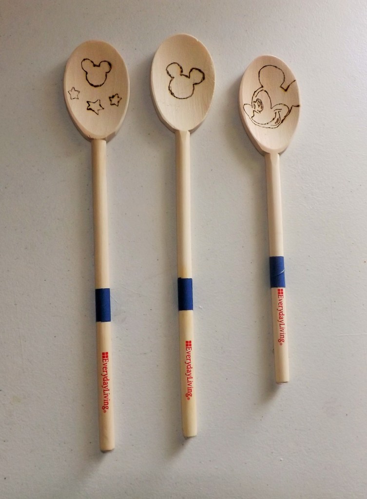 Wood Burned Mickey Mouse Spoons – Wonderful Creations