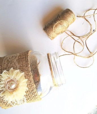Burlap Wrapped Jars – Wonderful Creations