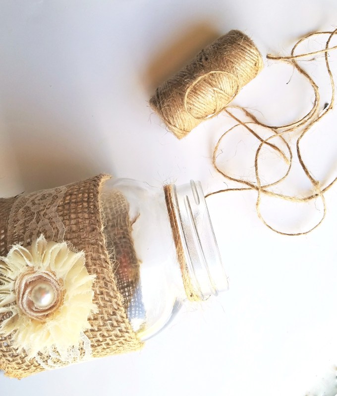 Burlap Wrapped Jars – Wonderful Creations